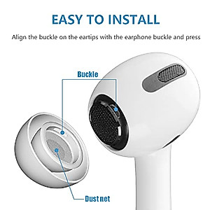 SIXFU 4 Sizes Replacement Ear Tips Compatible with AirPods Pro and AirPods Pro 2, Updated Ear Buds Silicone Tips Including Extra Small Size with Portable Storage Case (XS/S/M/L)