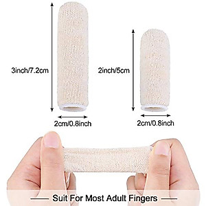 50 Pieces Finger Cots, Finger Toe Sleeves, Thumb Protector, Fingertips Protective, Cushion, Moisture-Wicking (Short 2 Inch and Long 3 Inch)