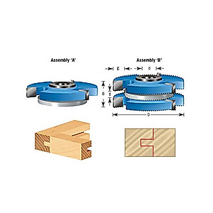 Amana Tool - SC577 Carbide Tipped 3-Wing Tongue & Groove Reversible Stile & Rail 2-13/32 x
