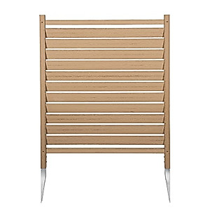 Enclo Privacy Screens EC18011 4ft H x 3ft W Waverly Outdoor Privacy Fence Panel Screen No Dig WoodTek Vinyl Louvered Kit (2-Pack), Cedar Color