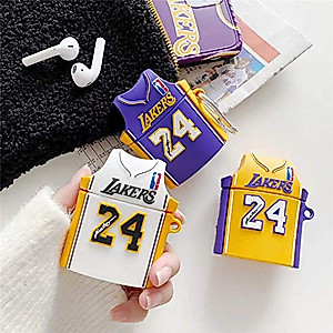 ZHAWK Silicone AirPods Case Cover | Compatible with AirPods 1&2 only | Purple Laker | Comes with a Unique Keychain | Wireless Charging airpod case | Shockproof