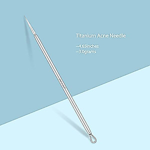 ZIZZON Titanium Lancet Needle Acne Blackhead Remover Pimple Extractor Popper Tool
