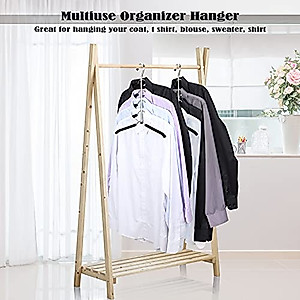 Hangers Space Saving Clothes Hanger 2 Packs Swing Arm Non Slip Padded Coat Hanger 5 Layers Heavy Duty Stainless Steel Sweater Shirt Hanger Closet Storage Organizer