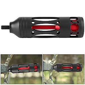 Zerone Archery Alloy Bow Stabilizer,Univesal Metal Archery Shock Absorber, Compound Bow Stabilizer Vibration Damper (Black Red)