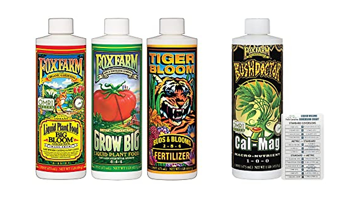 Fox Farm Nutrient Bundle: Big Bloom, Grow Big, Tiger Bloom, Cal-Mag