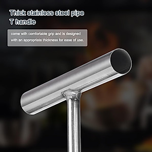 uxcell 15inch T-Handle Meat Boning Hook with Wide Handle, Stainless Steel T Hooks for Kitchen, Butcher Shop, Restaurant, BBQ Tool, Silver