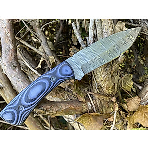 Perkin Handmade Damascus Hunting Knife Full Tang Fixed Blade Knife - 5MH