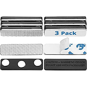 Mata1-USA Name Tag Magnets (3 Badge Holder Magnets, 1.75 x 0.5 inches), Name Tag Magnet Backs w/ 3 Extra-Strong Neodymium Magnets for ID Badge Holders