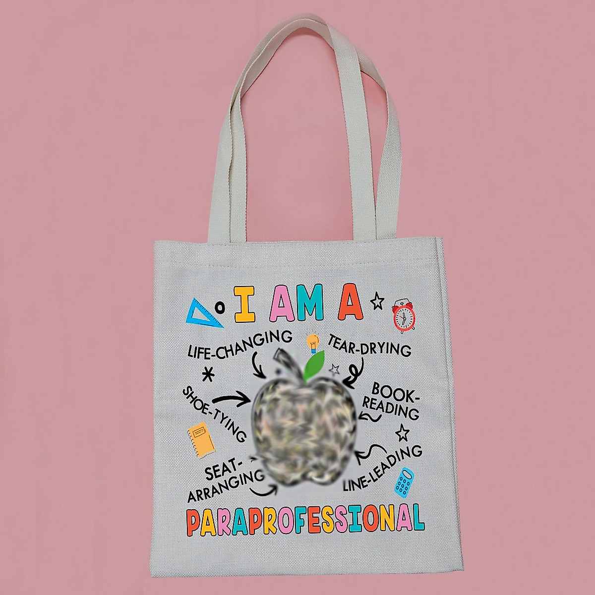 PWHAOO Paraprofessional Tote Bag I Am Life Changing Tote Bag Paraprofessional Gifts Special Education Gift (LIFE-CHANGING TOTE)