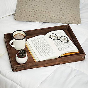 Ottoman Serving Trays for Coffee Table - Large Rustic Coffee Tray for Coffee Tables - Large Couch and Sofa Serving Tray for Food - Dimension (18.5 x 12 inches)