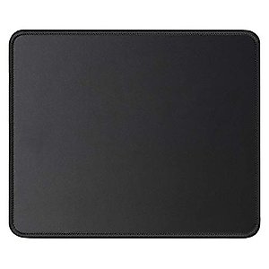 JIKIOU Mouse Pad with Non-Slip Rubber Base, Premium-Textured & Washable Computer Mousepad with Stitched Edges, Mouse Pads for Computers, Laptop, Gaming, Office & Home, 8.3 x 10.2 in, Black
