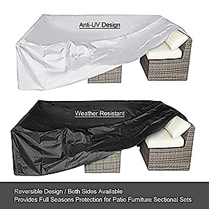 CKCLUU Patio Furniture Set Cover Outdoor Sectional Sofa Set Covers Outdoor Table and Chair Set Covers Water Resistant 110 Inch L x 83 Inch W x 28 Inch H
