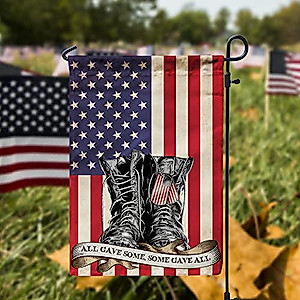Artsy Woodsy 4th of July Independence Day Decorations God Bless America US Veteran American Soldier Fallen Hero Patriotic Military Burlap Garden Flag 12.5x18" Double-sided All-weather Yard Outdoor (01 (12x18"))