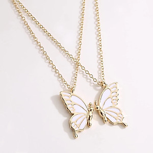 Aunt Niece Matching Necklace 2 Butterfly Matching Gift Set for 2 Thanksgiving Mother's day Valentine's Christmas Birthday for auntie (Gold)