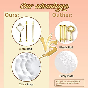 Cake Stand Set-5 Pcs Cupcake Stand Set-Dessert Table Display With 2xlarge 3-Tier + 3x Appetizer Trays Perfect For Wedding Baby Shower Home Birthday Tea Party Decoration(Wave)