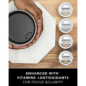 KITU SUPER COFFEE Pods, Energy & Immunity (2x Caffeine, Vitamins, Antioxidants) [Mocha] 60 Count | Keto Coffee Pods Compatible with Keurig 2.0 K-Cup Brewers