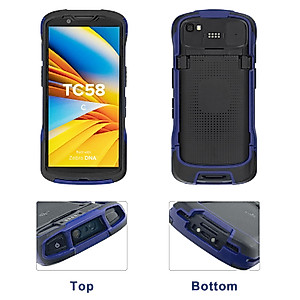 Protective Case Bumper Cover for Zebra Symbol TC53 TC58 Handheld Barcode Scanner Mobile Computer, Rugged Case Blue & Black