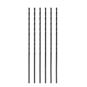 uxcell High Speed Steel Lengthen Straight Shank Twist Drill Bit Fully Ground Black Oxide 1mm Drill Diameter 60mm Total Length 33mm Drill Bit Length 6 Pcs