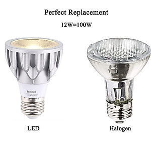 Familite PAR20 LED Bulbs, 12W Dimmable Spot Light, 100W Halogen Equivalent, 36° Narrow Beam Angle, 3000K Warm White, E26 Medium Base for 4’ Cans, Pack of 2 (Warm White)