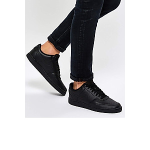 Nike Men's Court Vision Low Sneaker, Black/Black-Black, 10 Regular US