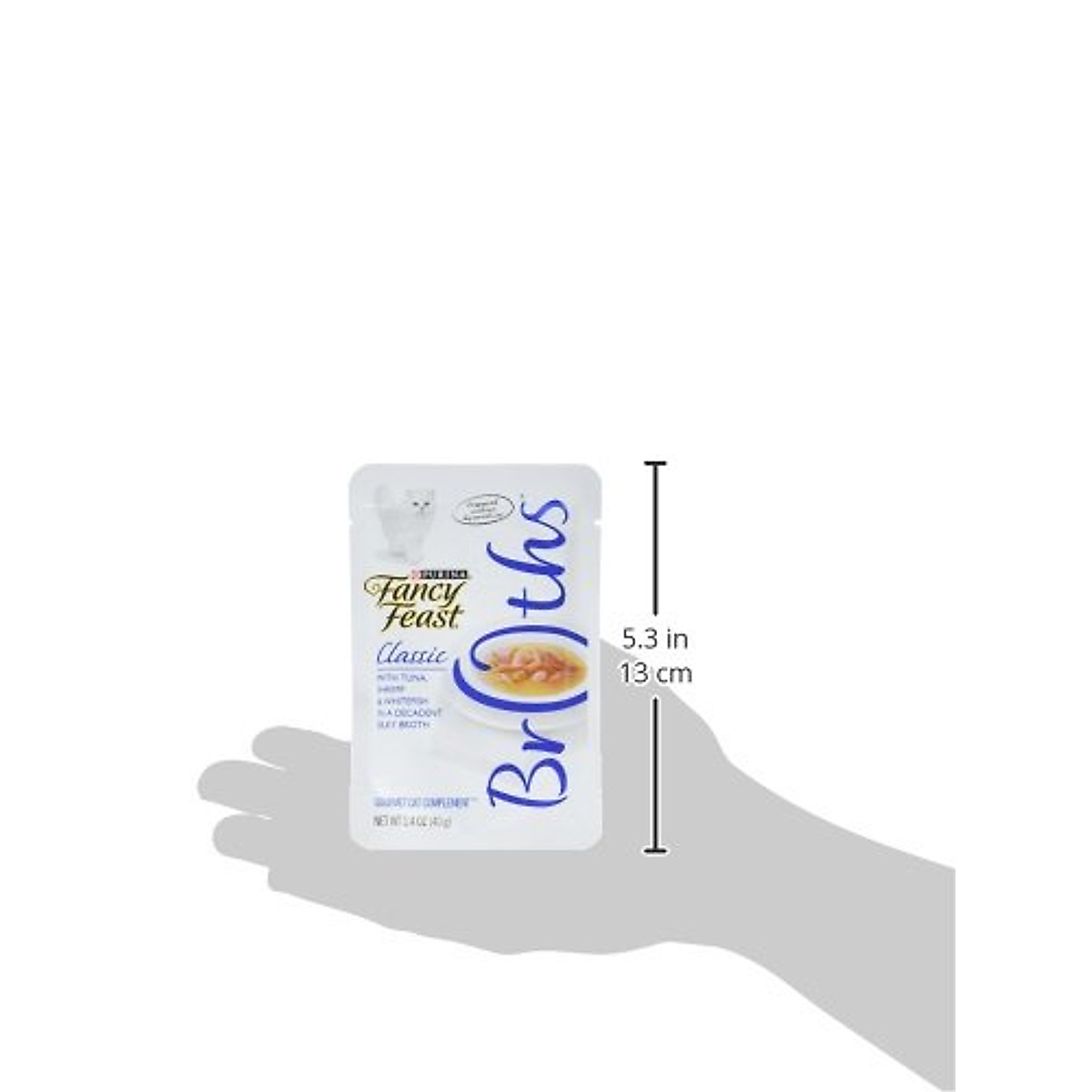 Purina Fancy Feast Limited Ingredient Wet Cat Food Complement, Broths With Tuna, Shrimp & Whitefish - (Pack of 16) 1.4 oz. Pouches