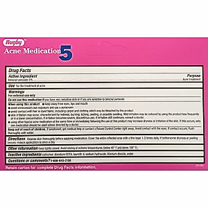 RUGBY BENZOYL PEROX GEL/ACNE MED 5% BENZOYL PEROXIDE-5% White 42.5GM UPC 305361055561