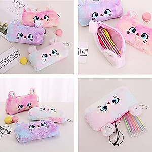 Jcobvig Kawaii Backpack For Girls Kids,Cute Student School Backpack With Pen Bag,Purple Aesthetic Starry Rainbow Laptop Travel Bag (Purple Medium 16.5in