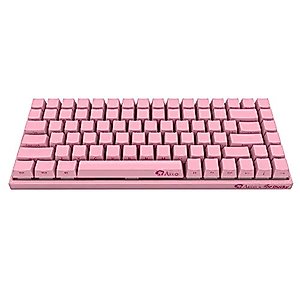Teerwere Gaming Keyboard 84 Key Side Printed PBT Keycaps Cherry MX Switch Pink Mechanical Gaming Keyboard Compact Layout Mechanical Gaming Keyboard (Color : Pink, Size : Blue Switch)