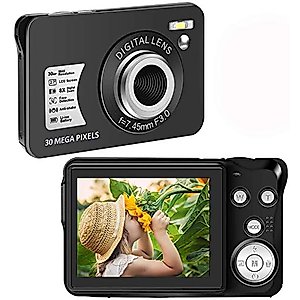 Digital Camera 30 Mega Pixels Student Camera Mini Camera 2.7 Inch HD 1080P Camera with 8X Digital Zoom Compact Camera