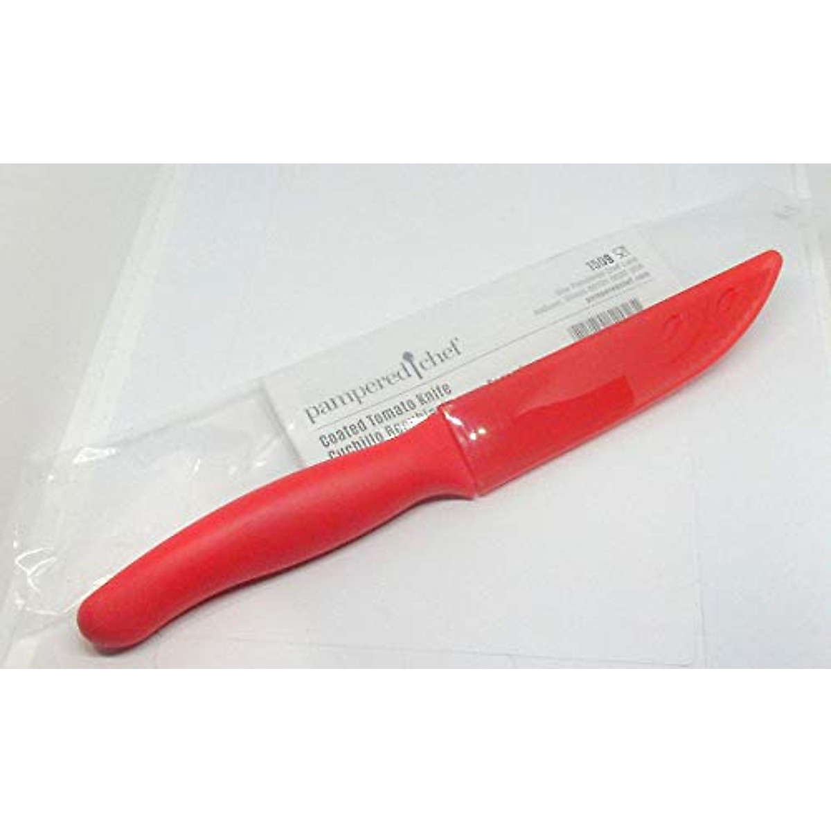 PAMPERED CHEF New model. # 1509 TOMATO COLOR COATED KNIFE