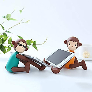 MISIXILE Desktop Cell Phone Stand Holder,Cute Animal Cell Phone Stand,Monkey Shape Cell Phone Holder,Adjustable Phone Supporter for Desk