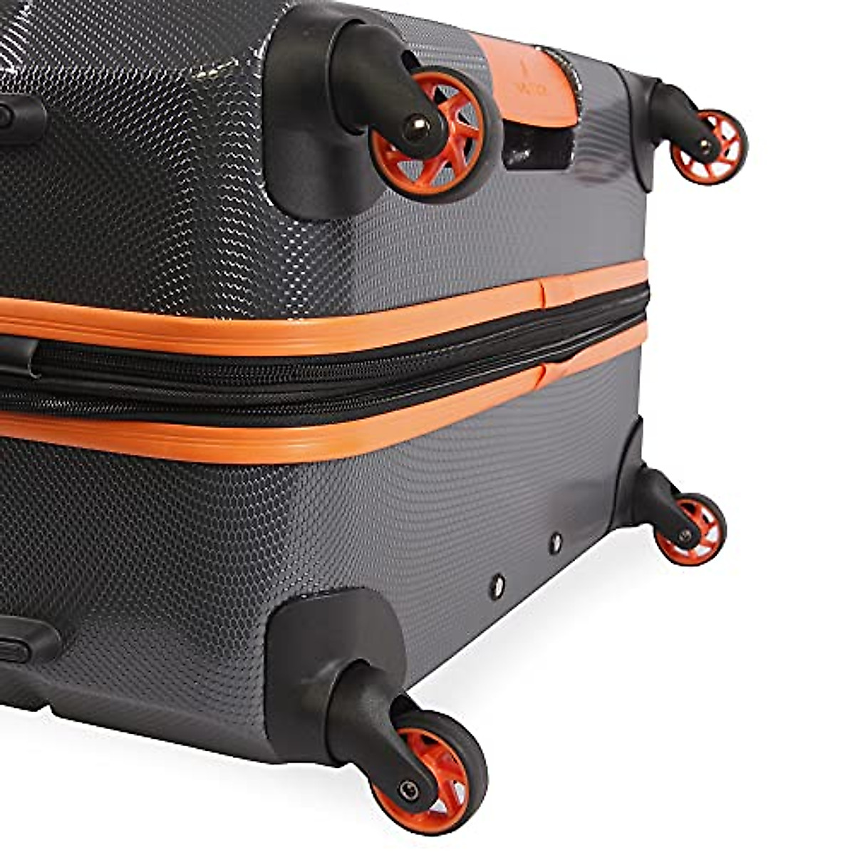 Nautica Quest Hardside Spinner Luggage, Grey/Orange, Carry-On 21-Inch