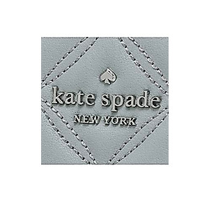 Kate Spade Natalia Quilted Leather Medium Compact Bifold Wallet in Brushed Steel