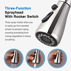 MSTJRY Touch Kitchen Faucet with PullDown Sprayer,Kitchen Sink Faucets with Pullout Sprayer,Touch Kitchen Faucet,Stainless Steel Touch Faucet,Touch Faucet for Kitchen Sink(Brushed Stainless Steel)