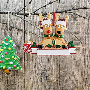 2023 Christmas Personalized Ornament Deer Families of 2, 3, 4, 5, 6 Personalized Xmas Ornament 2023 - Tree Hanging Ornaments Cute Winter Gift New Year Durable Xmas Home Decor