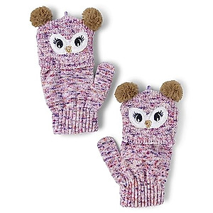 The Children's Place,2 Piece Set Winter Hat and Fingerless Kids Gloves,Multi Color,S/M(4-7YR)