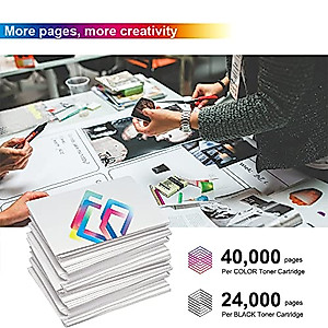 CHENPHON MX-61NT MX61NT Toner Cartridge Replacement for Sharp MX-61NTBA MX-61NTCA MX-61NTMA MX-61NTYA use in Sharp MX-2651 MX-3051 MX-3071 MX-3551 MX-3571 MX-4051 MX-4071 Printer [KCMY-4Pack]