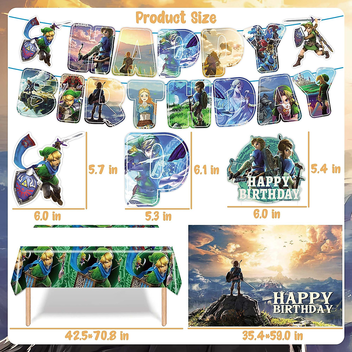 Legend Party Supplies, Legend Birthday Party Decorations Include Banner, Hanging Swirls, Tablecloth, Backdrop, Balloons, Cake Toppers, Legend Party Favors