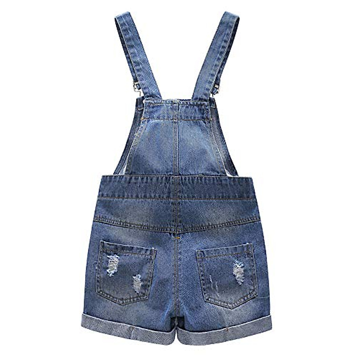 KIDSCOOL SPACE Baby Girl Boy Jean Overalls,Toddler Summer Denim Shortall,Blue,18-24 Months