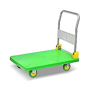 Platform Trucks Flatbed Cart Platform Hand Truck Push Cart for Moving Foldable Handle and 360 Degree Swivel Wheels for Easy Storage Stable Transport High Bear Push Cart