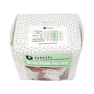 Parasol Clear+Dry™ Diaper Pants | Natural Training Diaper | Pure Ingredients, Water Based Ink, Non-Woven Fabric with Dermatest Excellent Seal | Rash Protection Diaper Set, Size 5 (26+ lbs.) 24 Count