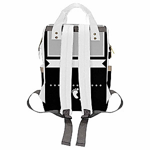 Newcos Personalized Cute Babt Foot Prints and Dots Diaper Bag with Name Nappy Bags Travel Casual Mummy Backpack for Mom Women