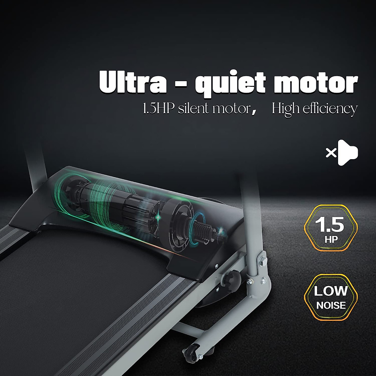 Home Foldable Treadmill, Treadmill for Home/Gym/Small Apartment, with 15 Preset or Adjustable Programs, with LED Monitor and Cup Holder and Safety Lock, 250 LB Capacity