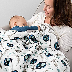 Bebe au Lait Oh So Soft Muslin Super Snuggle Blanket - Space and Galaxy