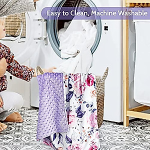 Pea Pod 30'' x 40''Baby Blankets, Super Soft Floral Minky Toddler Newborn Blanket for Boys Girls, Dotted Backing, Double Layer, Crib Receiving Blanket for Nursery/Stroller/Toddler Bed/Baby Carseat