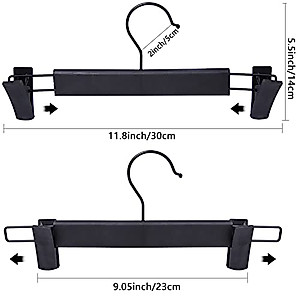 NORTHERN BROTHERS Black Pant Hangers,30Pack Plastic Pants Hangers Skirt Hangers with Clips Jean Hangers Bulk Hangers for Pants