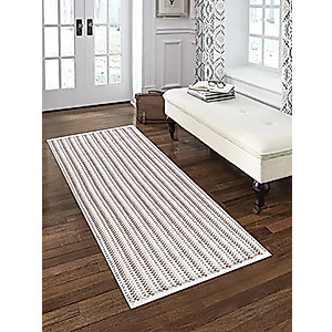 THE BEER VALLEY 100% Cotton Rug 2'x3' - Grey/Beige, Neutral Reversible Farmhouse Accent Rugs for Living Room, Kitchen, Bedroom, Entryway - 24 x 36 Inches