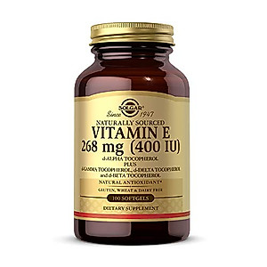 Solgar Vitamin E 268 MG (400 IU) Mixed (d-Alpha Tocopherol & Mixed Tocopherols - Supports Immune System & Skin Nutrition - Natural Antioxidant - Gluten & Dairy Free - 100 Count (Pack of 1)