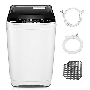 Nictemaw Portable Washing Machine 17.5 Lbs Capacity Full-Automatic Compact Washer with Drain Pump Laundry Washer With LED Display, 10 Programs and 8 Water Level Selections,Ideal for Home, Dorm, DV and Apartments