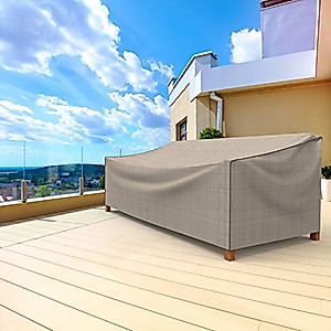 Budge P3A02PM1 English Garden Patio Sofa Cover Heavy Duty and Waterproof, Extra Extra Large, Two-Tone Tan